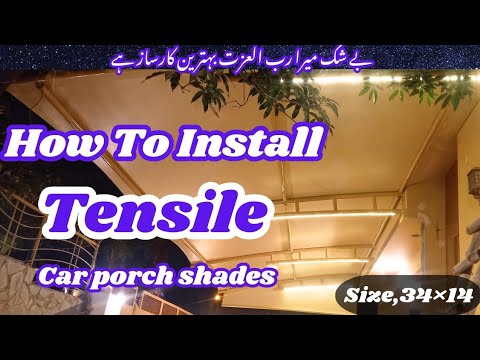 Car Porch Shade Size 34×14,DHA Lahore Al Marj Tensile Structure and ...