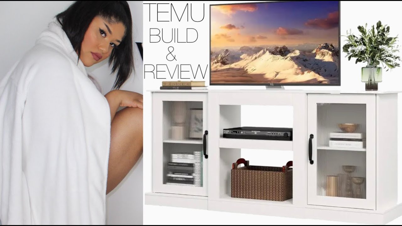 TEMU TV Stand & Storage Review *Build With Me* ONLY $70 😱 - YouTube