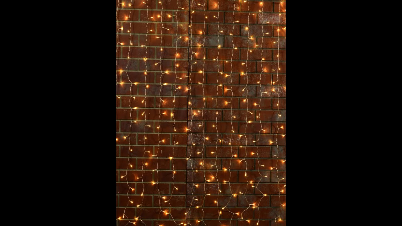 400 Warm White Concave Bulb LED Christmas Curtain Light String - YouTube