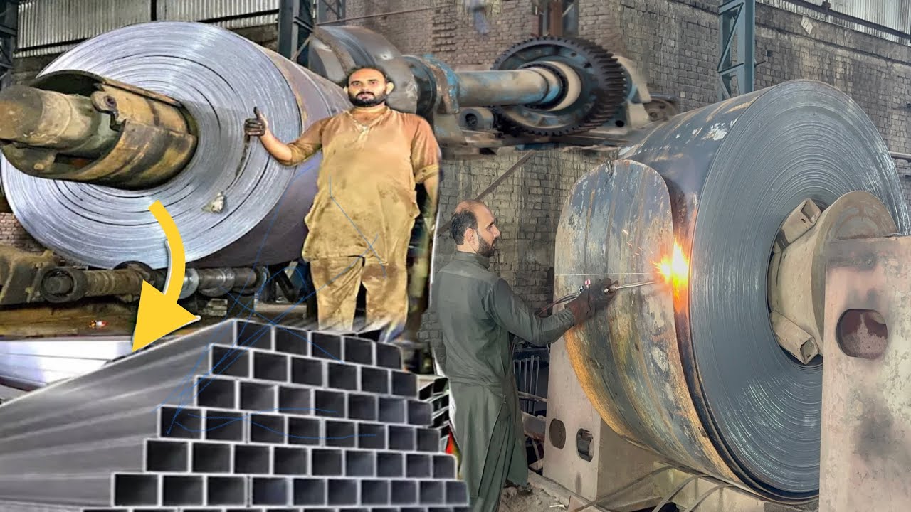 Most Manufacturing Process of Square Steel Pipe // Production of Square ...