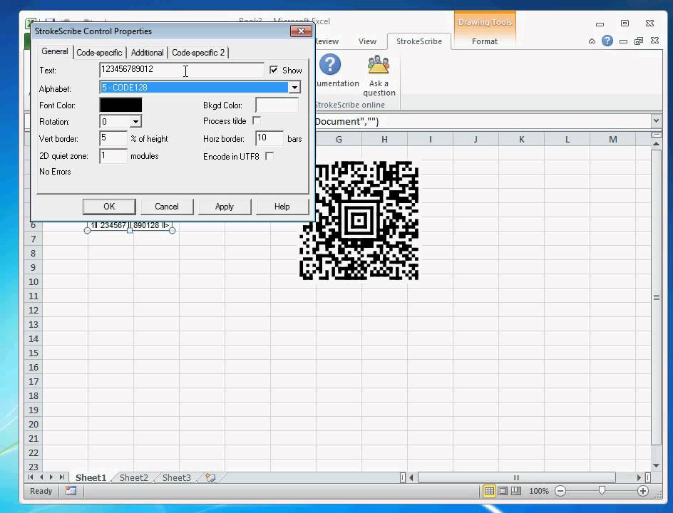 Office Add-in to place barcodes in one click - StrokeScribe barcode ...
