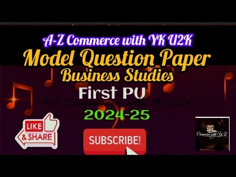 First PU Business Studies Model Question paper, department update 2024 ...