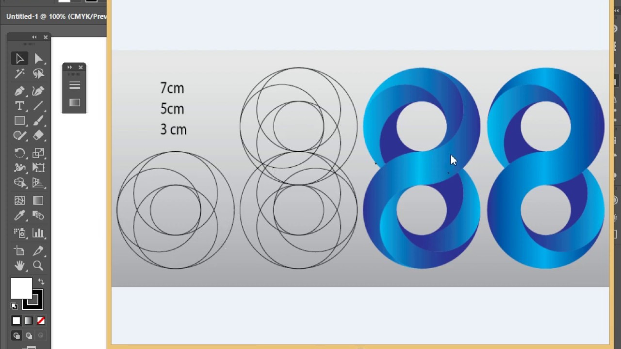 Design Modern Number 8 Logo in Adobe Illustrator CC 2017 - YouTube