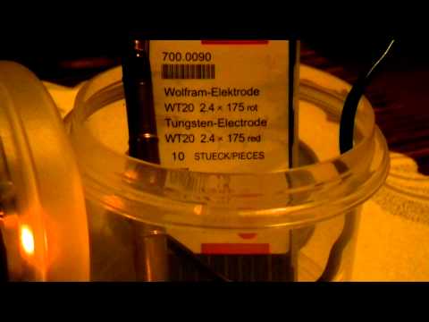 Test czujnika projektu RadioActive@Home - Elektrody wolframowe \