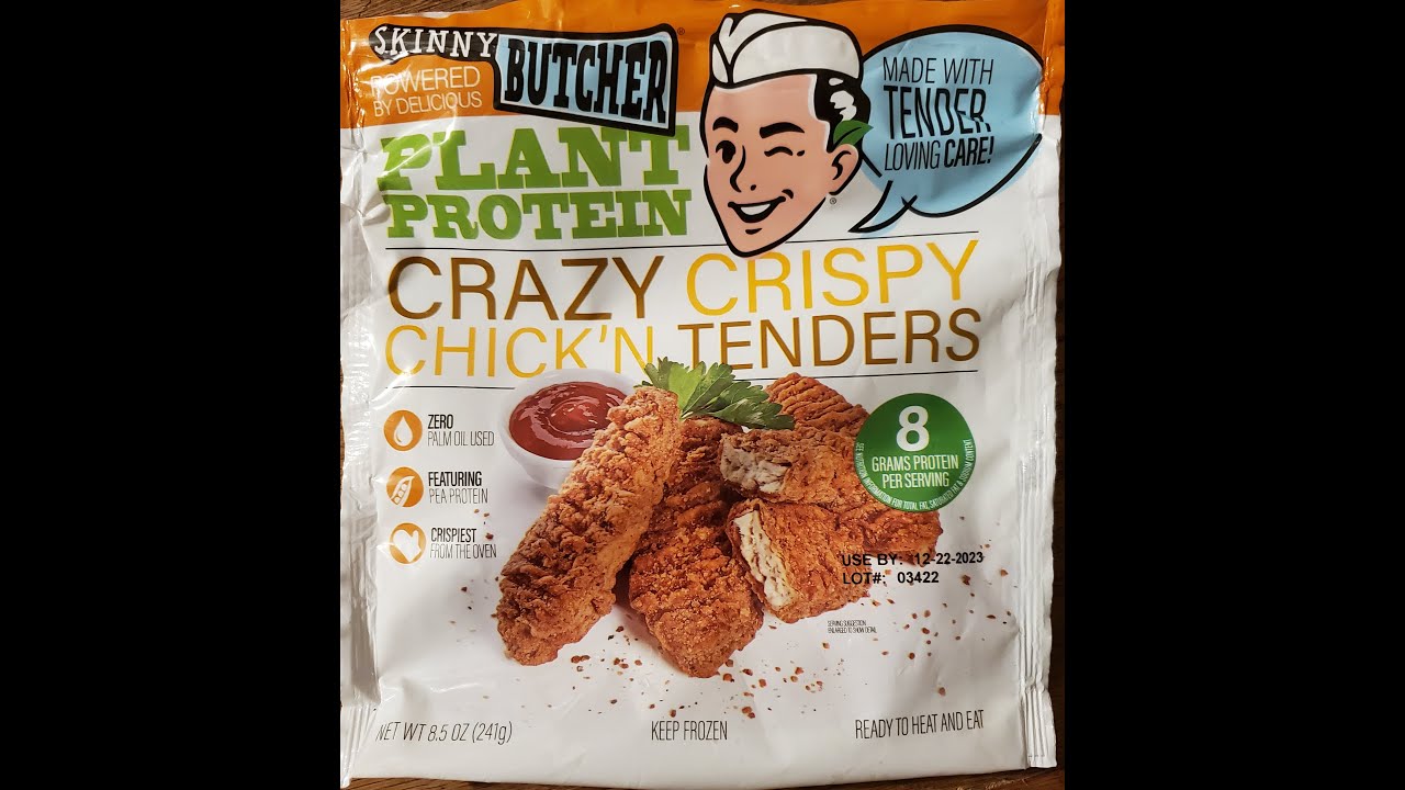 Skinny Butcher Plant Protein Crazy Crispy Chick'n Tenders Review - YouTube