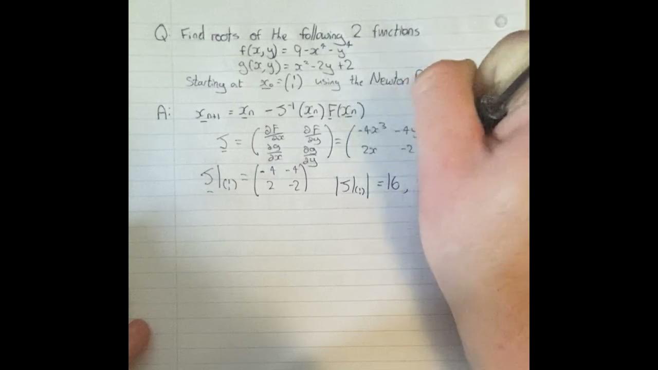 2D Newton Raphson Method Example - YouTube