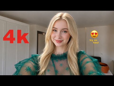 4K Lingerie Try On Haul See Everything Sheer Transparent Micro Bikini & See-through Dresses 