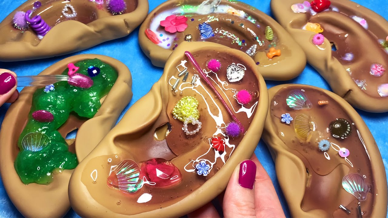 ASMR Ear Peeling 👂 Glue, Slime and Beads (Intense Sounds) - YouTube