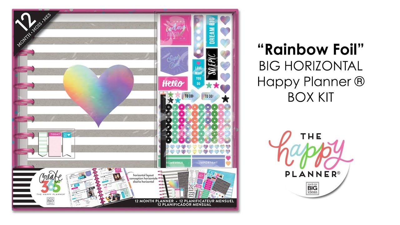 ‘Rainbow Foil’ BOX KIT - Happy Planner™ Preview - BIG / HORIZONTAL ...