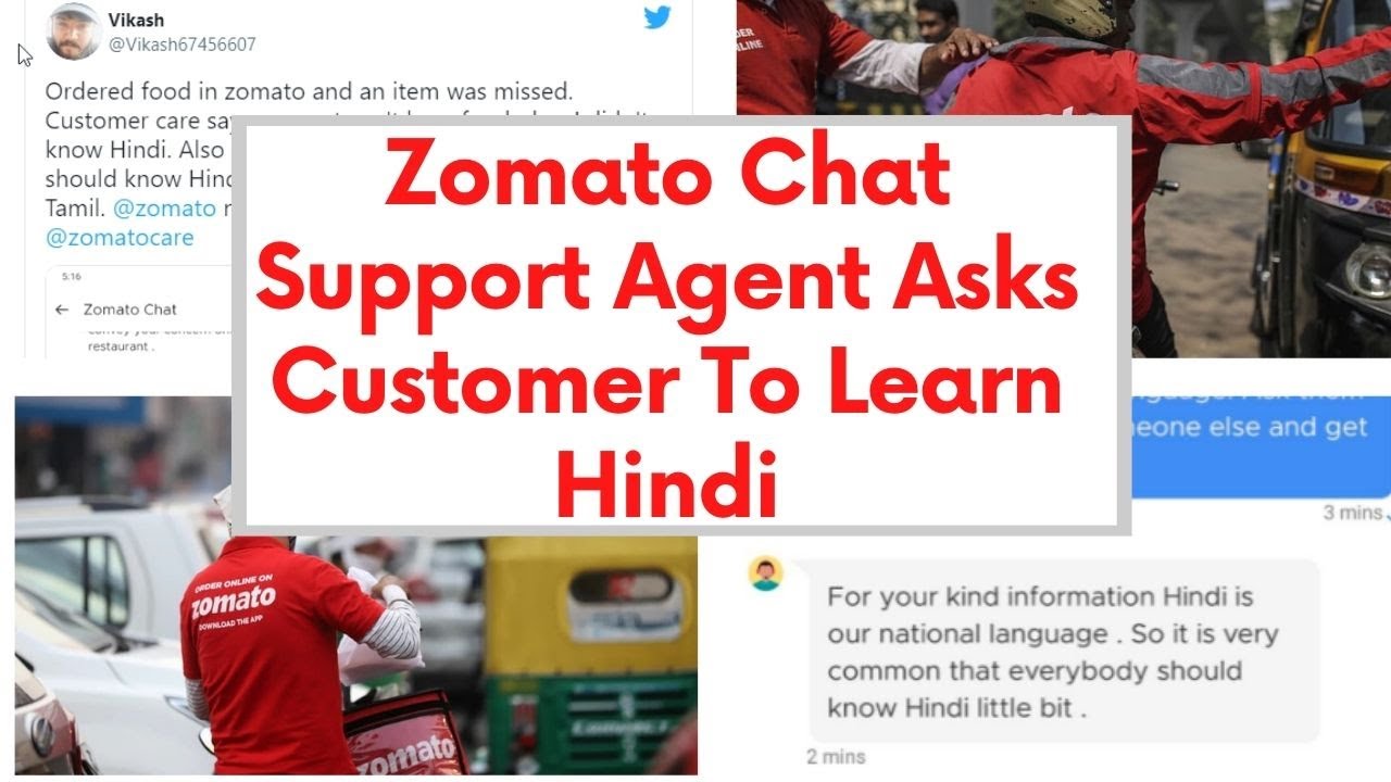 Zomato chat support agent asks customer to learn Hindi - YouTube