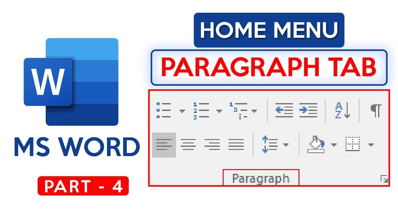 MS Word Home Menu Paragraph Tab || কিভাবে MS Word এর কাজ করাবন @ThinkUp ...