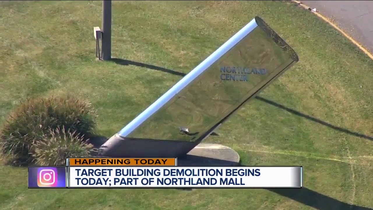 Target building demolition begins today at Northland Center - YouTube