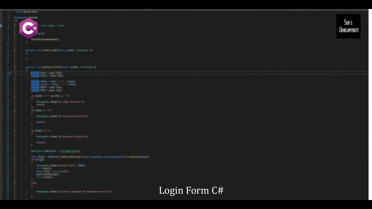 Login Page | C# - YouTube