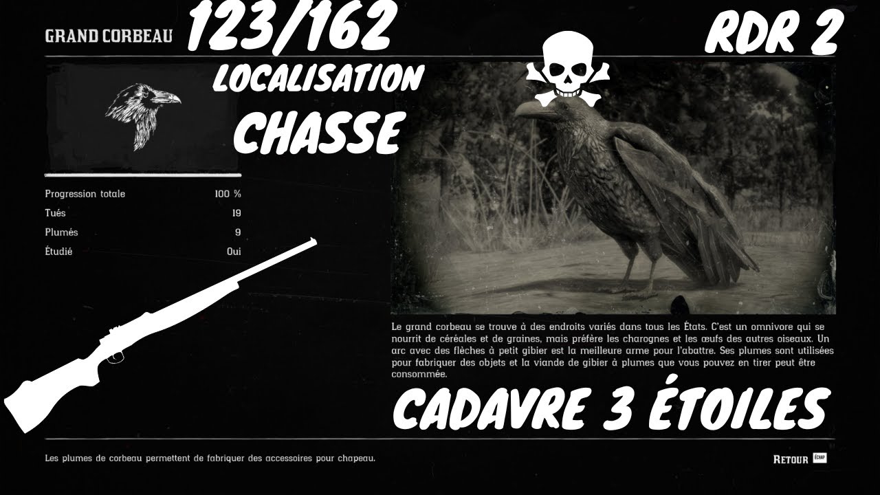 Tout Les Animaux: 123/162 Le Grand Corbeau (Localisation) Red Dead ...