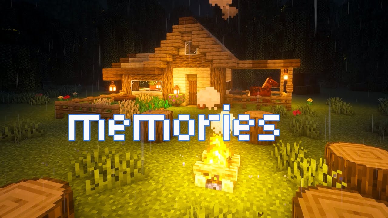 Reminiscing....( minecraft music, rain & fire ) 🐎🌳 - YouTube