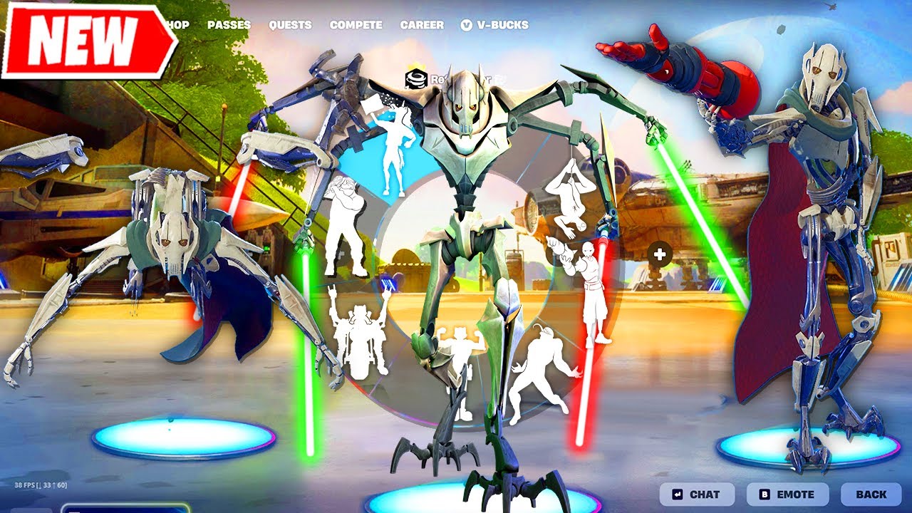 GENERAL GRIEVOUS doing Glitched Emotes & Funny Dances in Fortnite! 😂 Go ...