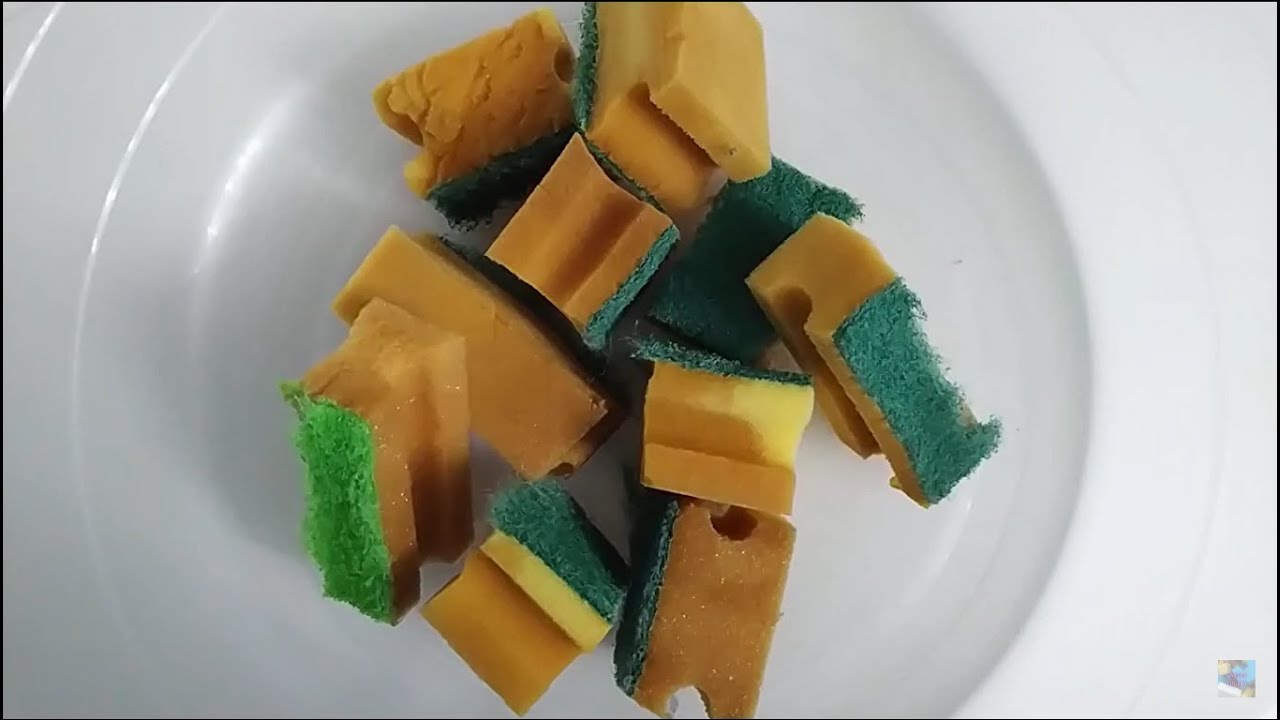 Bleached Kitchen Sponges Jelly Ripping / Sponge ASMR - YouTube