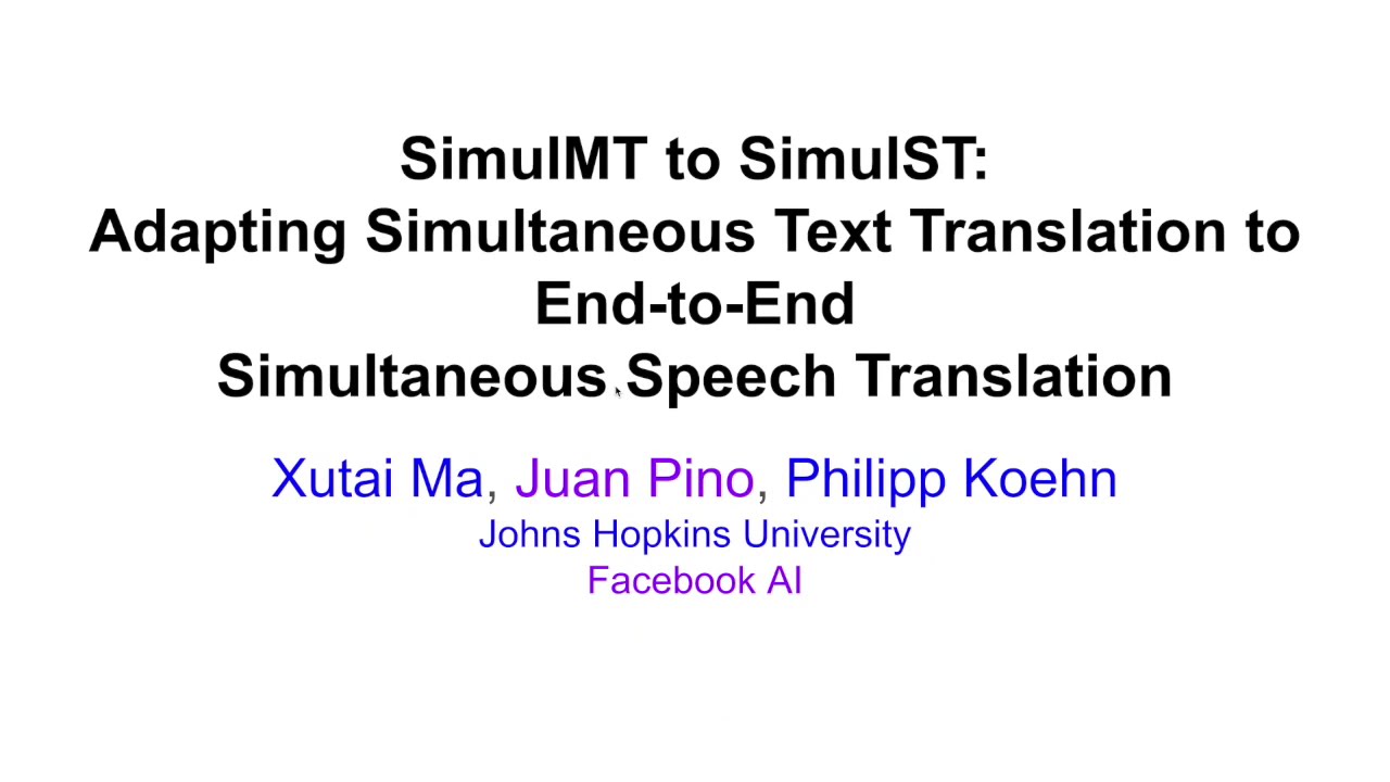 SimulMT to SimulST: Adapting Simultaneous Text Translation to ...