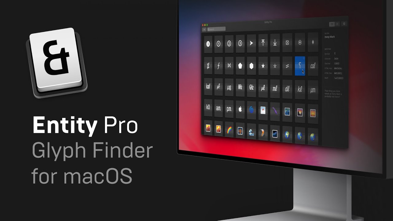 Entity Pro • Glyph and Emoji Finder (macOS) - YouTube