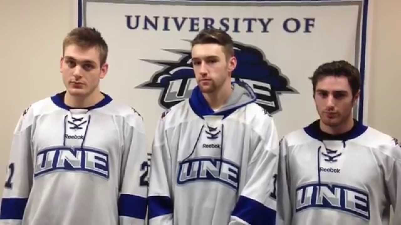 UNE Men's Ice Hockey: Interview Following Game vs. Bowdoin - YouTube