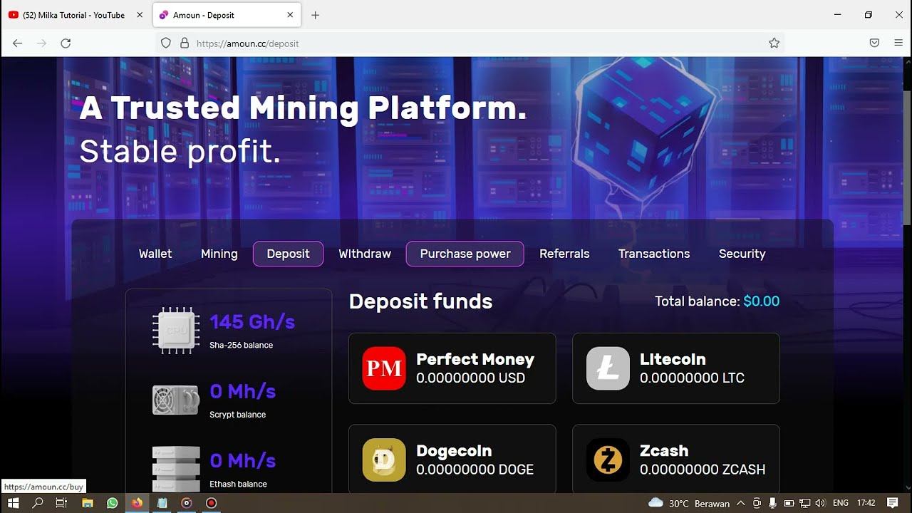 Free Mining Bitcoin with amoun site by Milka Tutorial - YouTube