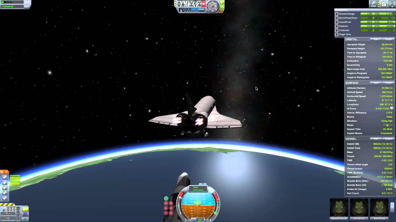 KSP; Real time shuttle launch w/payload deployment - YouTube