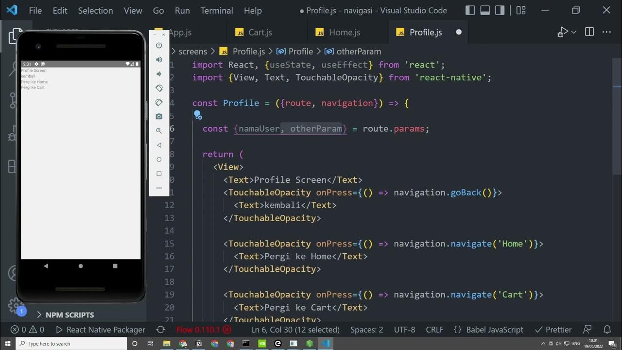 Passing Parameter - React Navigation - YouTube