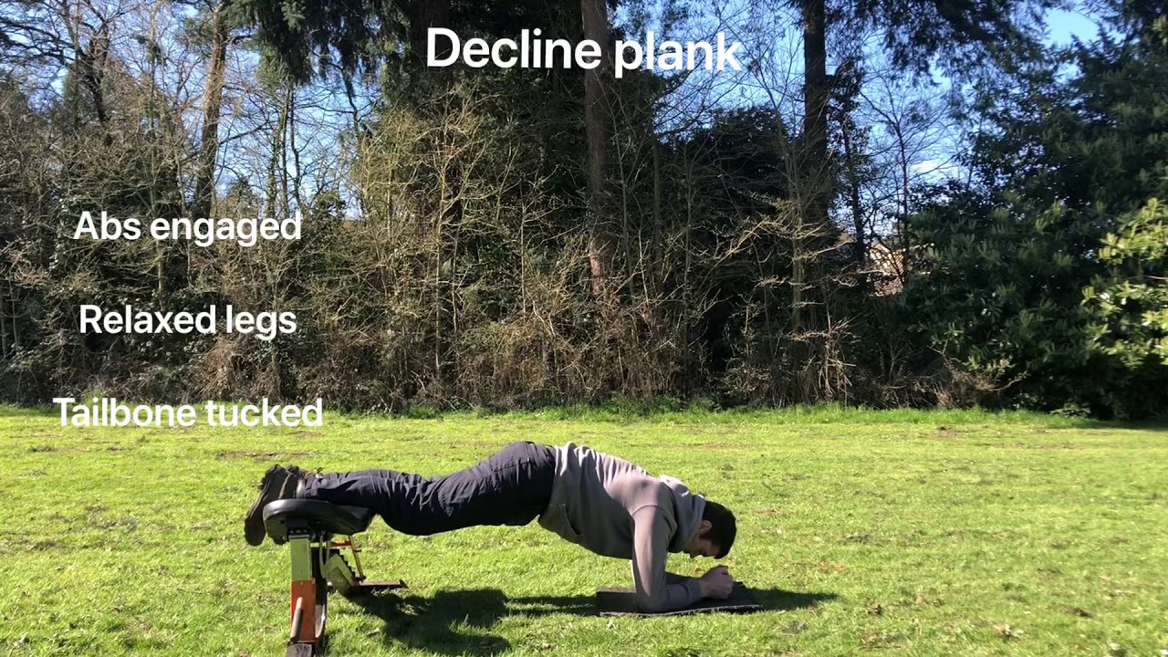 Decline plank instructional - YouTube