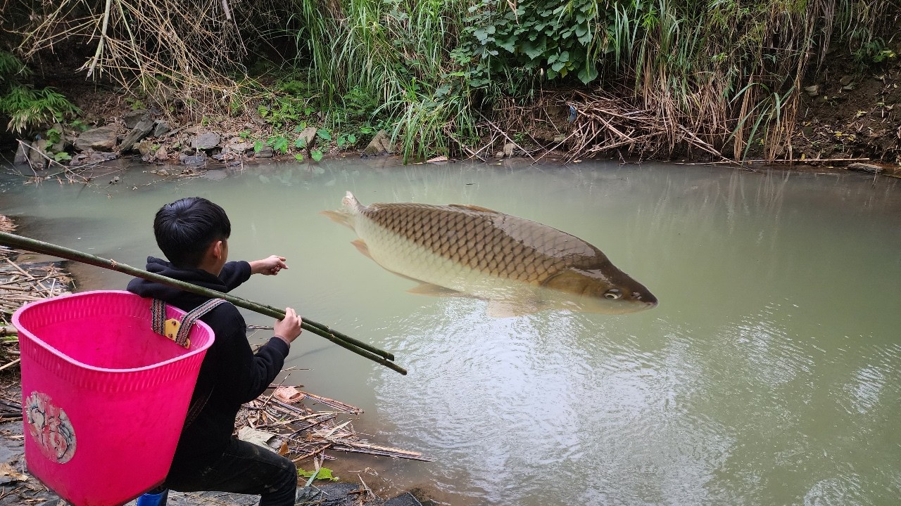 Orphan Duong's fishing skills surprised him when he caught many fish in ...