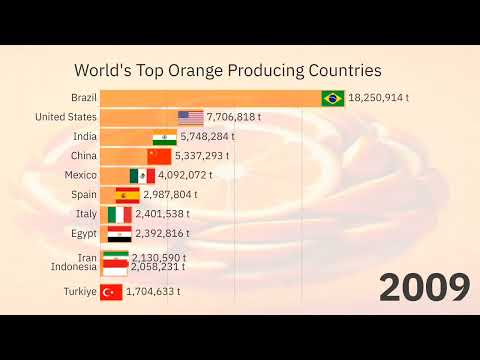 World's Top Orange Producing Countries 1961-2021 - YouTube