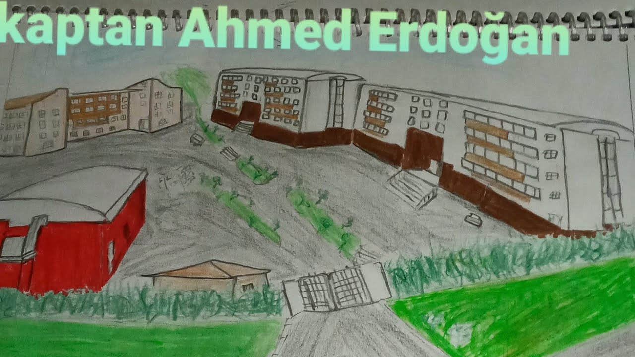How to draw a school community ( kaptan ahmet Erdoğan) - YouTube