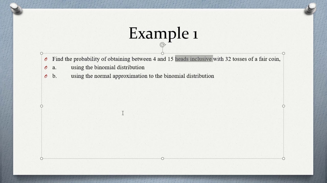 Normal Approximation to Binomial or Poisson Distribution - YouTube