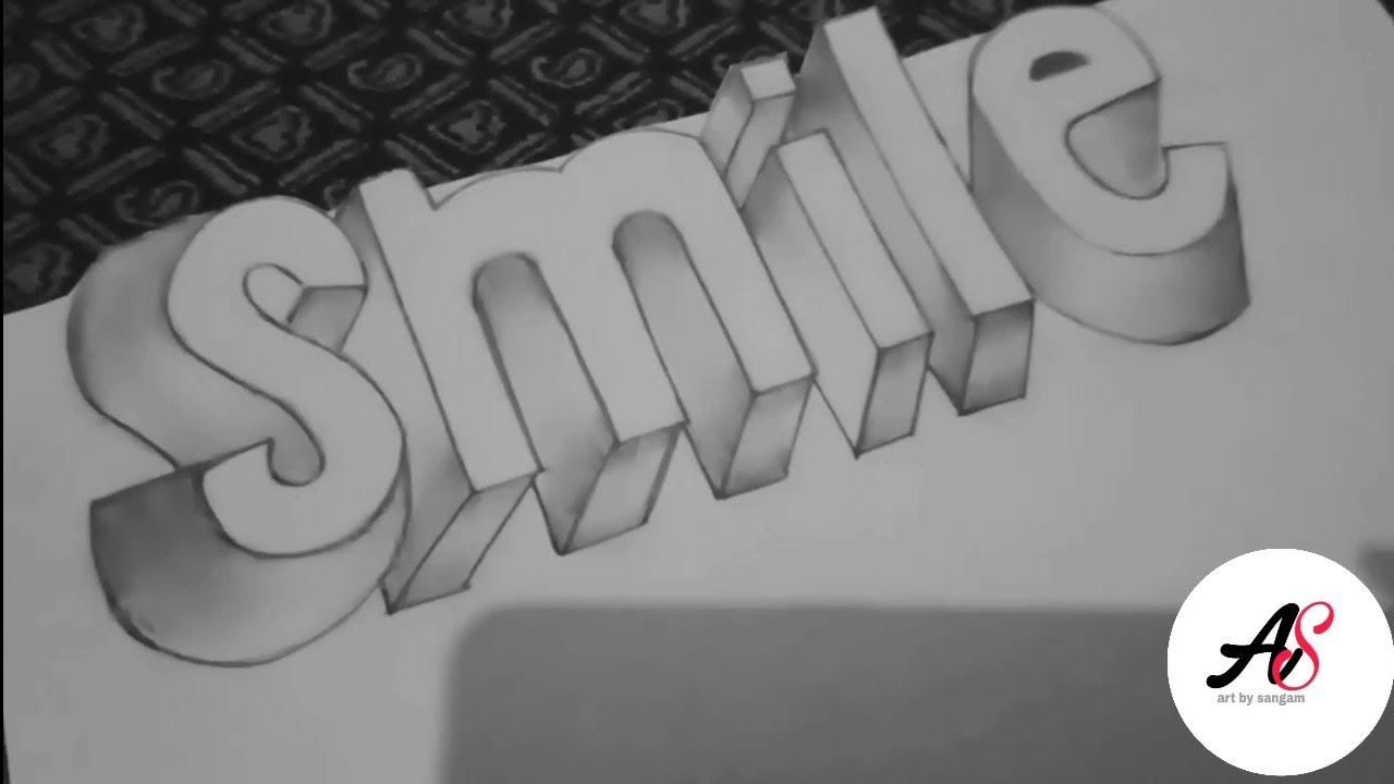 3D image of word "SMILE" | very attractive & dazzling writing style ...