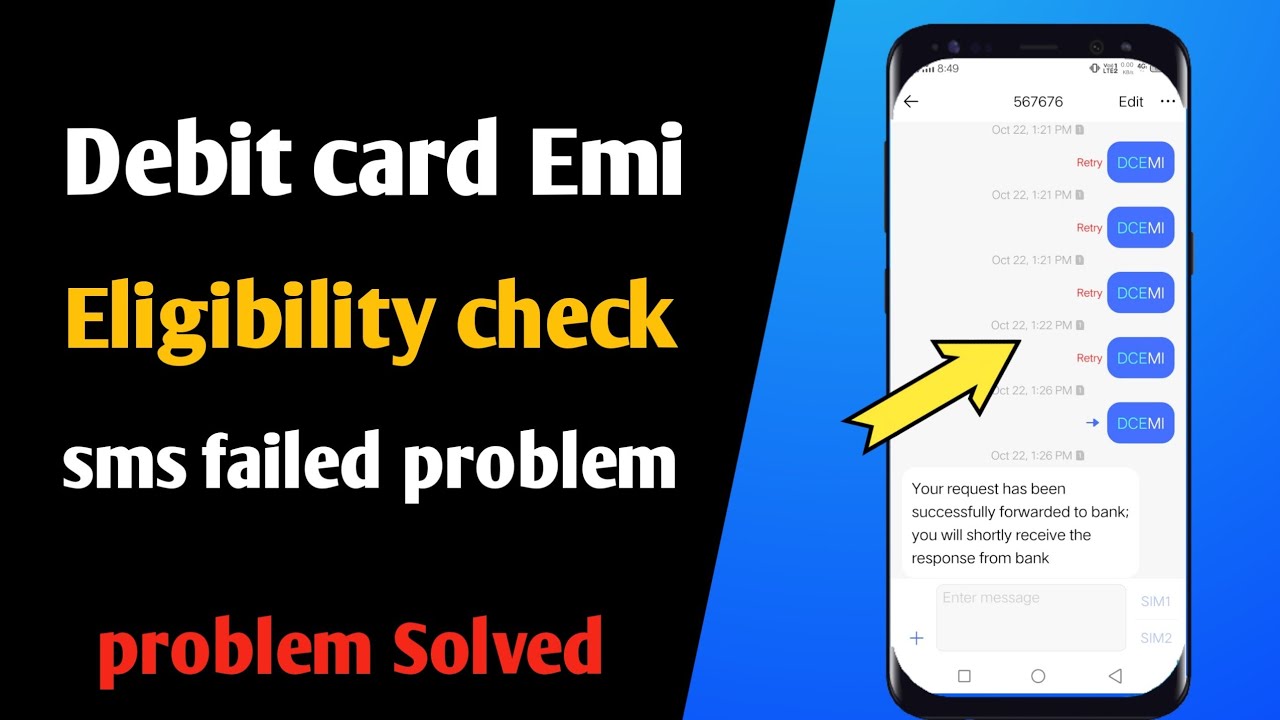 debit card EMI message not sent - YouTube