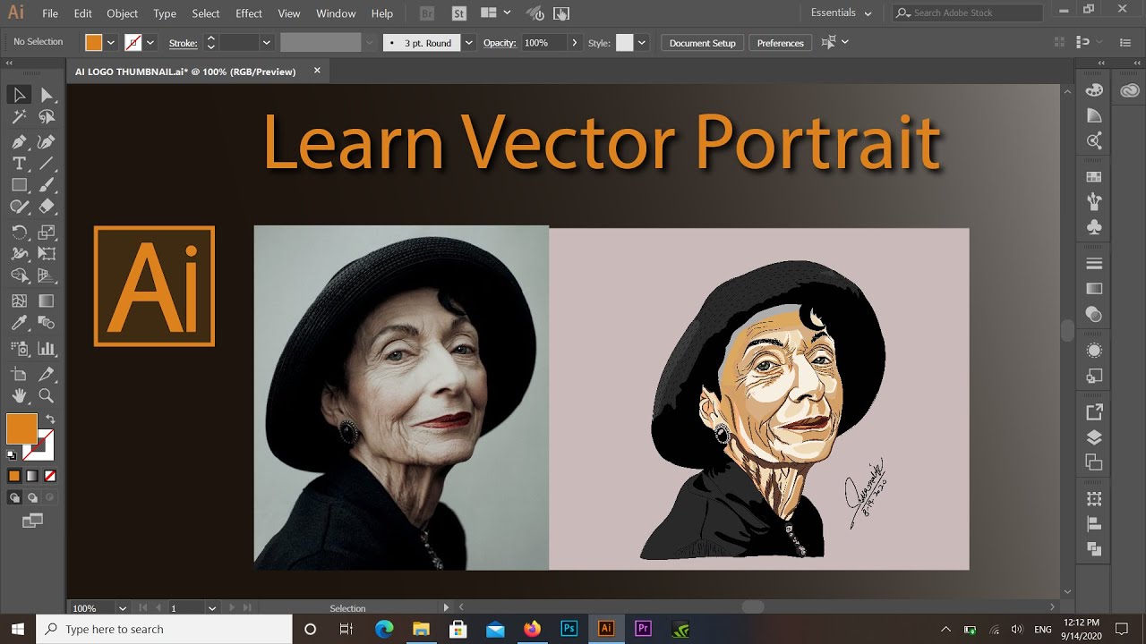 Vector Portrait |portrait in adobe illustrator all about vector tracing ...