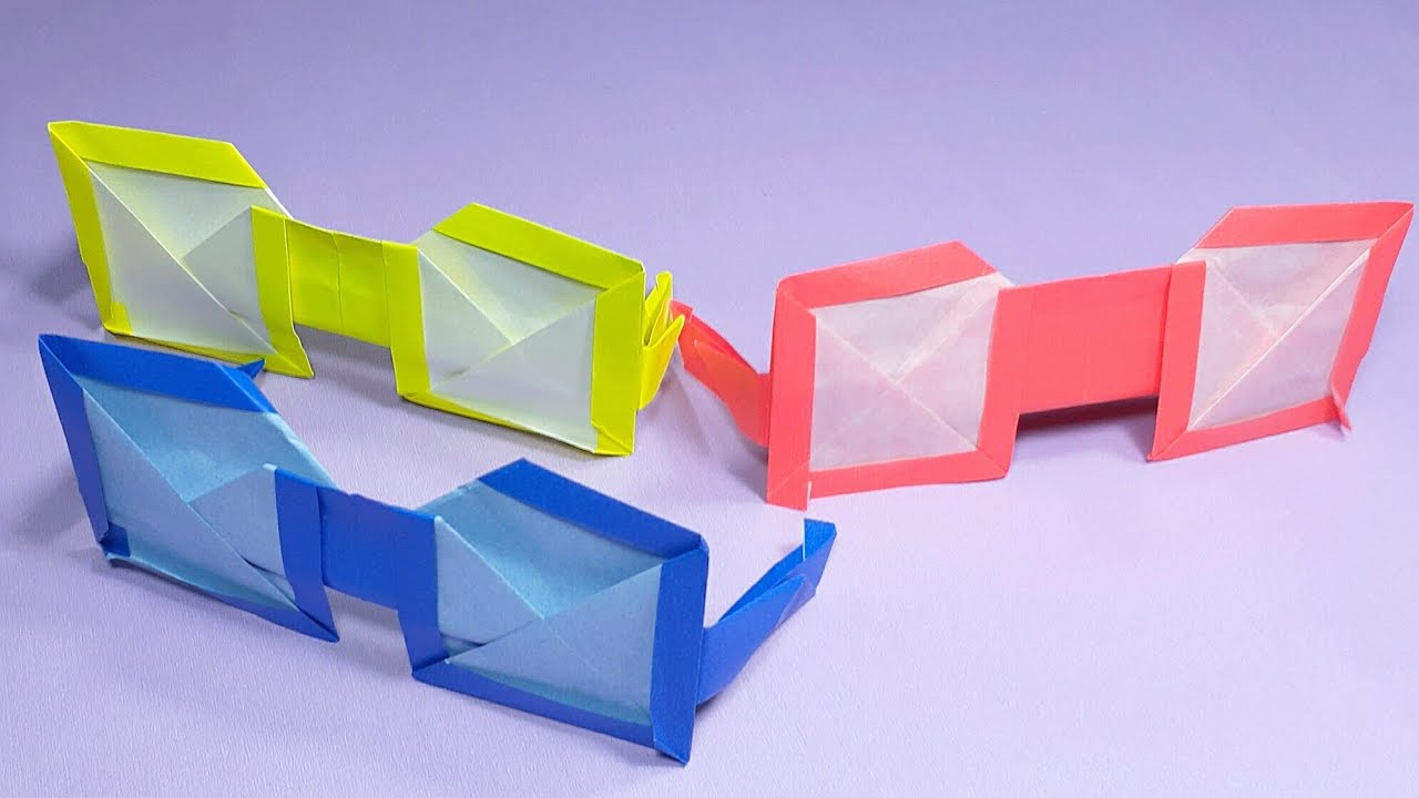 Origami SUNGLASSES (TUTORIAL) - YouTube