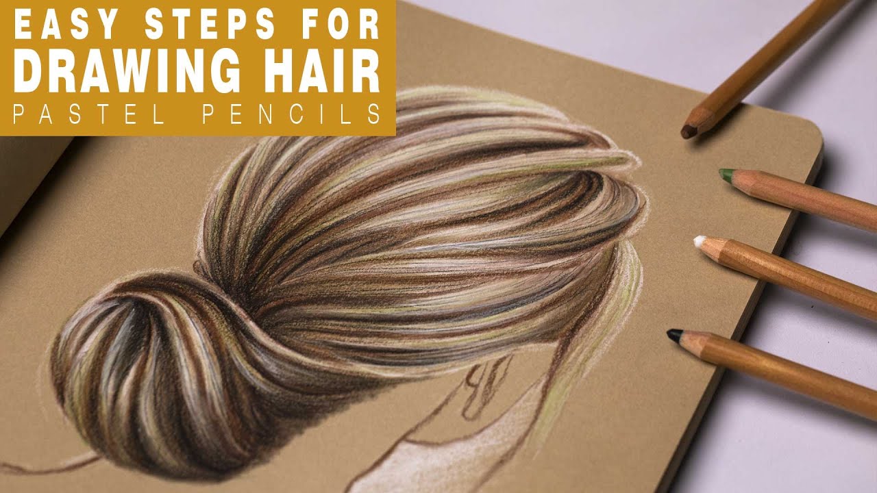 How to Draw ANY Hair Color | Drawing Hair in Color pastel Pencil ...