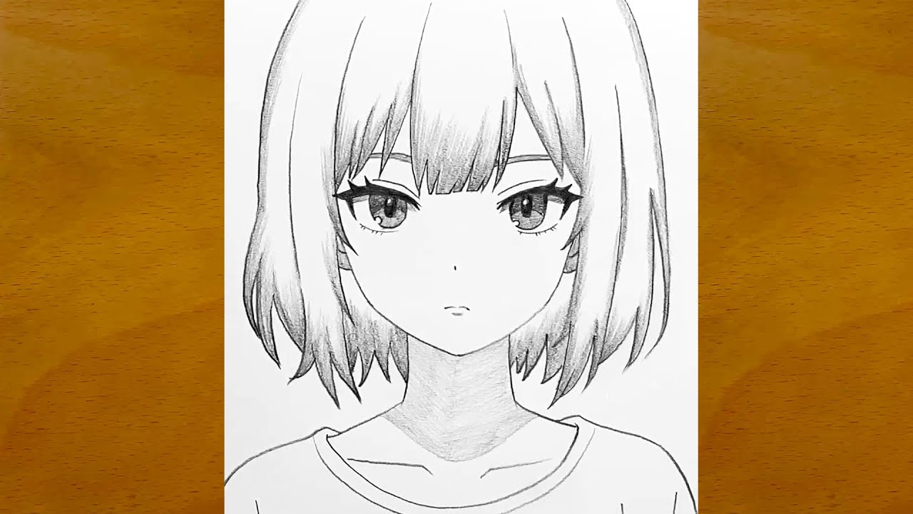 Simple Anime Girl Drawing || Step by Step || Beginner Friendly Sketch ...