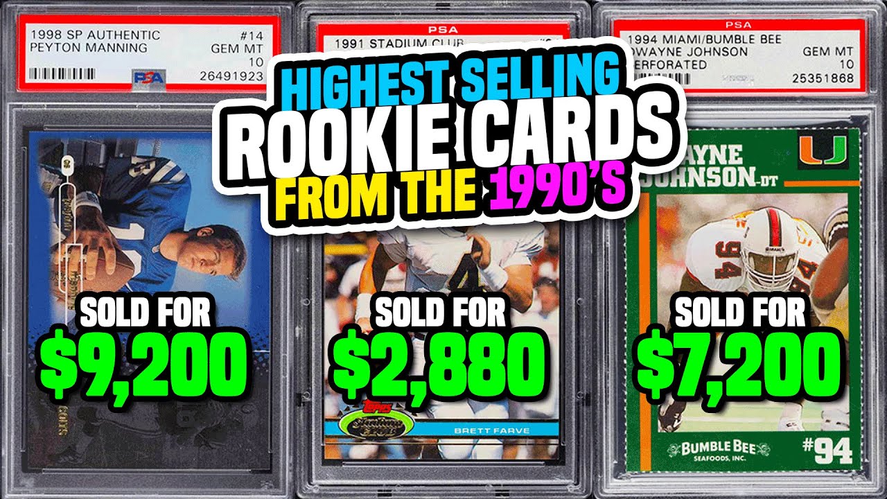 TOP 30 Football NFL Rookie Cards from the 1990's Recently Sold # ...