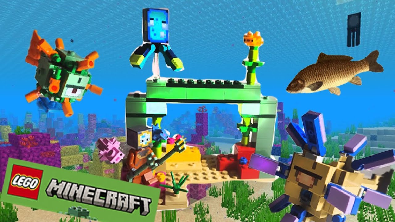 The Guardian Battle Lego Minercraft Review and Unboxing (Glow Squid ...
