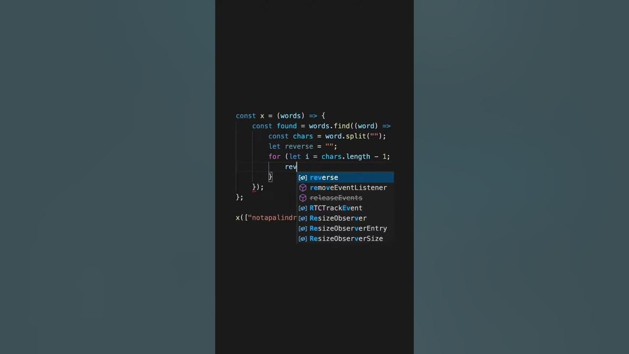Leetcode 2108 Solution Find First Palindromic String In The Array Javascript Leetcode Youtube