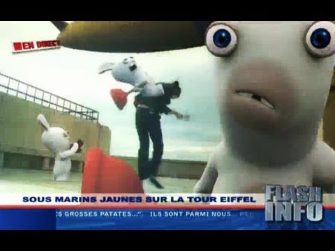 Les Lapins Crétins envahissent le Futuroscope - YouTube