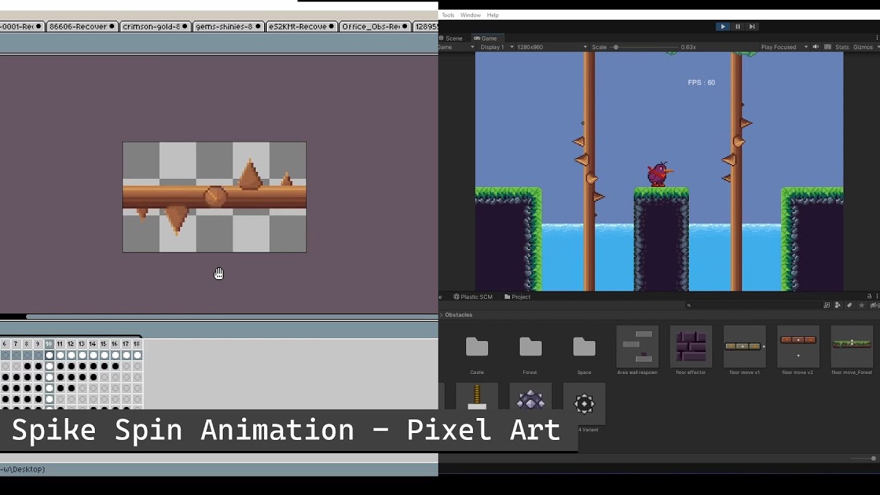 Spinning Spikes Animation - Pixel Art - YouTube