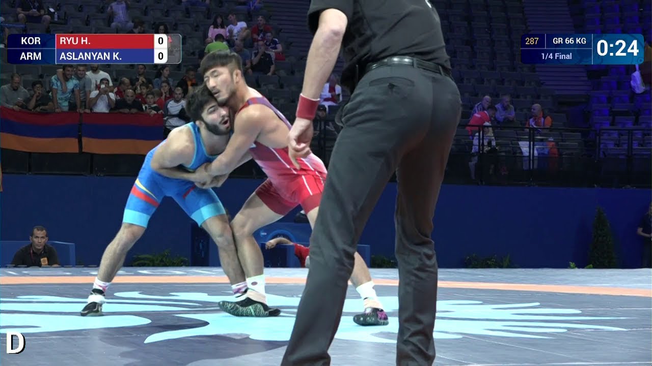 1/4 GR - 66 kg: H. RYU (KOR) df. K. ASLANYAN (ARM) by VPO1, 2-1 - YouTube