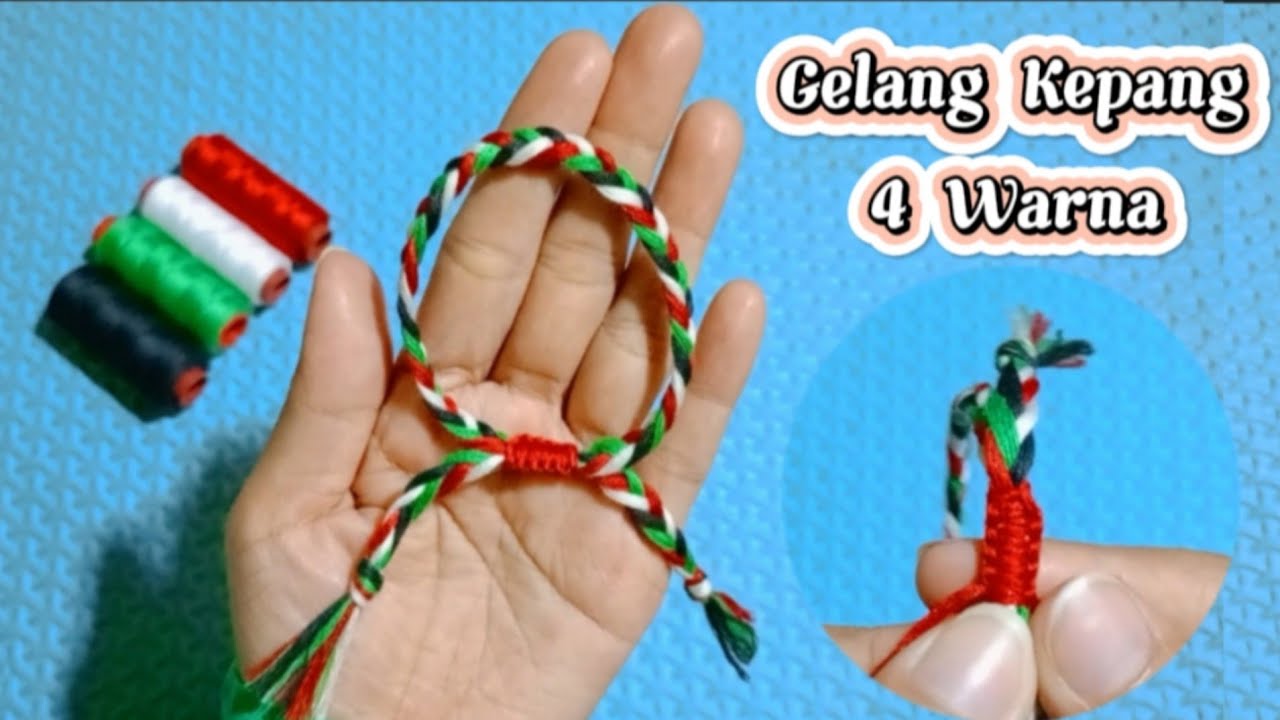 Cara Membuat Gelang Kepang 4 Warna Dari Benang Jahit / Macrame Bracelet ...