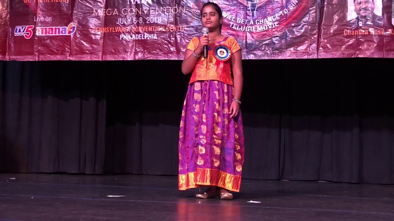 Snikitha singing in NATA Idol contest 2018 in Jacksonville FL - YouTube