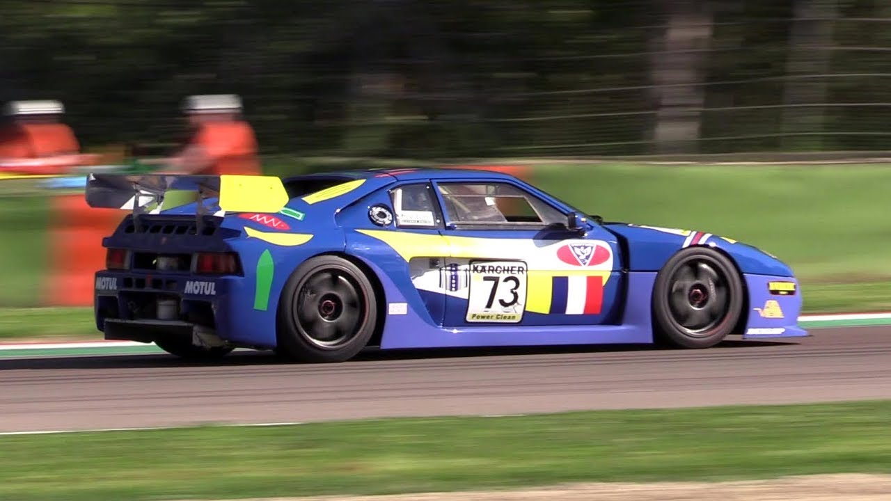 Venturi 600 LM GT1 - Flatout track action, turbo sound & race @ Imola ...