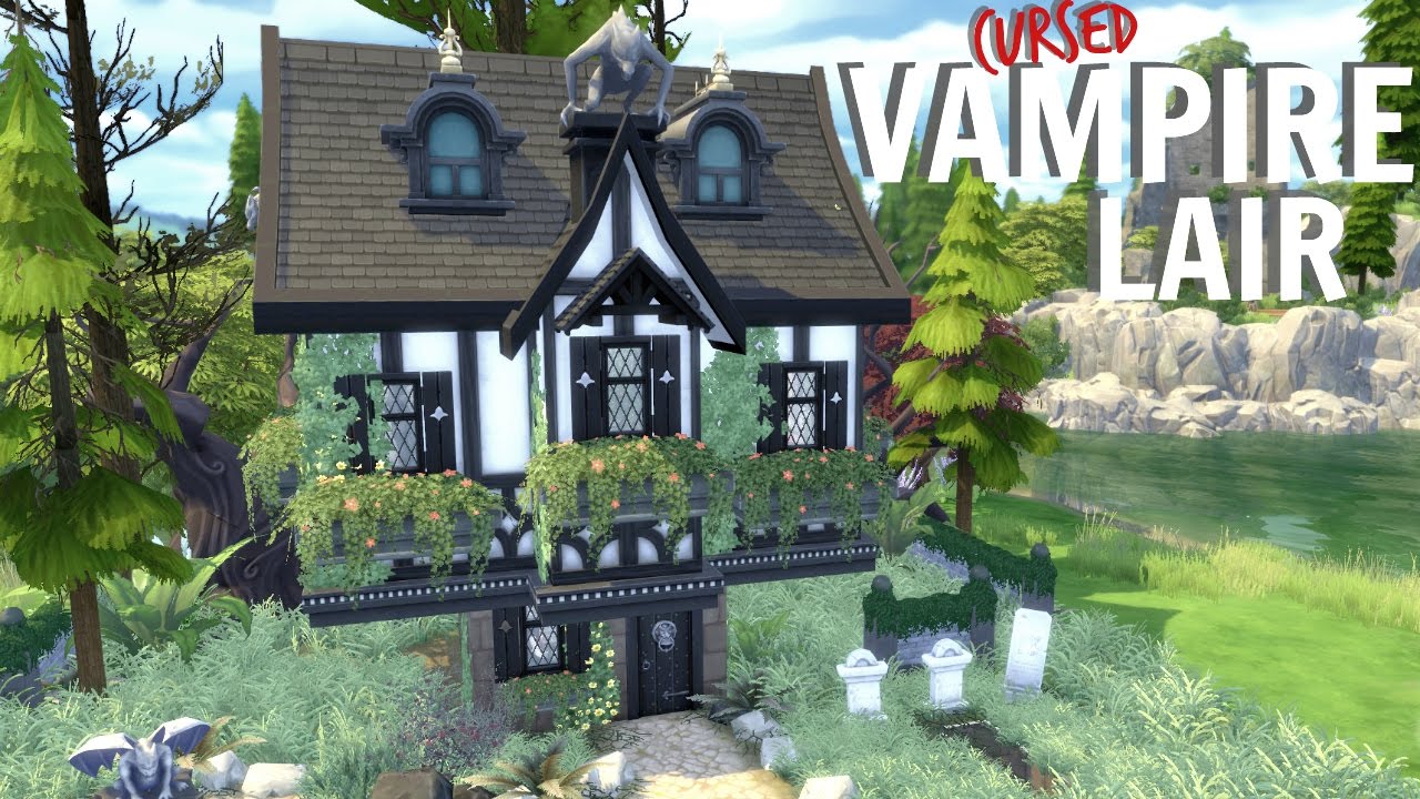 Sims 4 // CURSED VAMPIRE LAIR HAUNTED HOUSE | SPEED BUILD (No CC ...