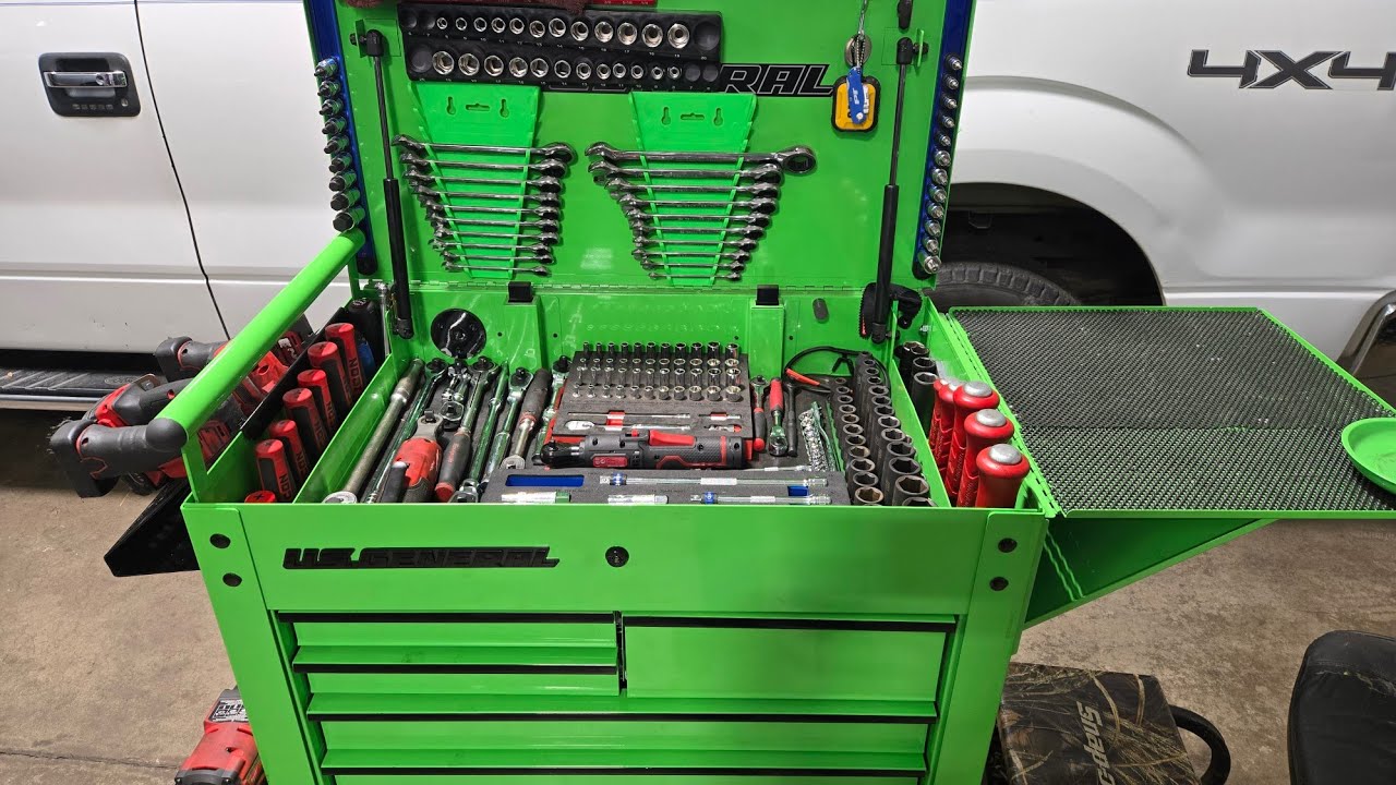 My Harbor Freight 5 Drawer Tool Cart Setup - YouTube