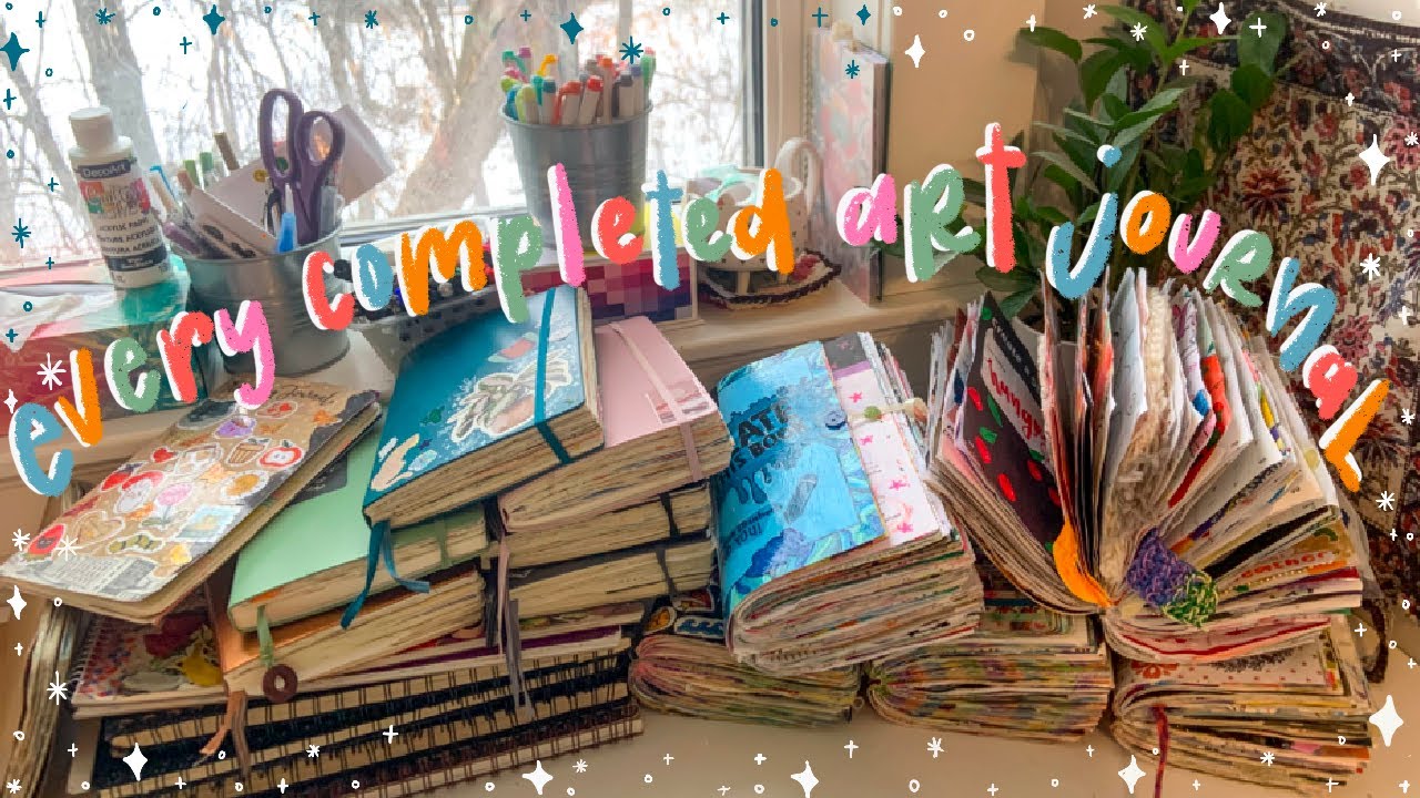 MY COLLECTION OF COMPLETED ART JOURNALS // a decade of art journals ...